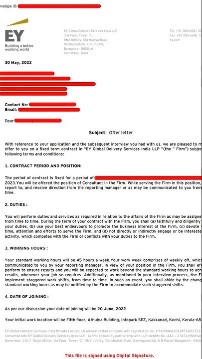 EY GDS Cyber Security Offer Letter | Ernst & Young ( EY ) 6LPA Offer ...