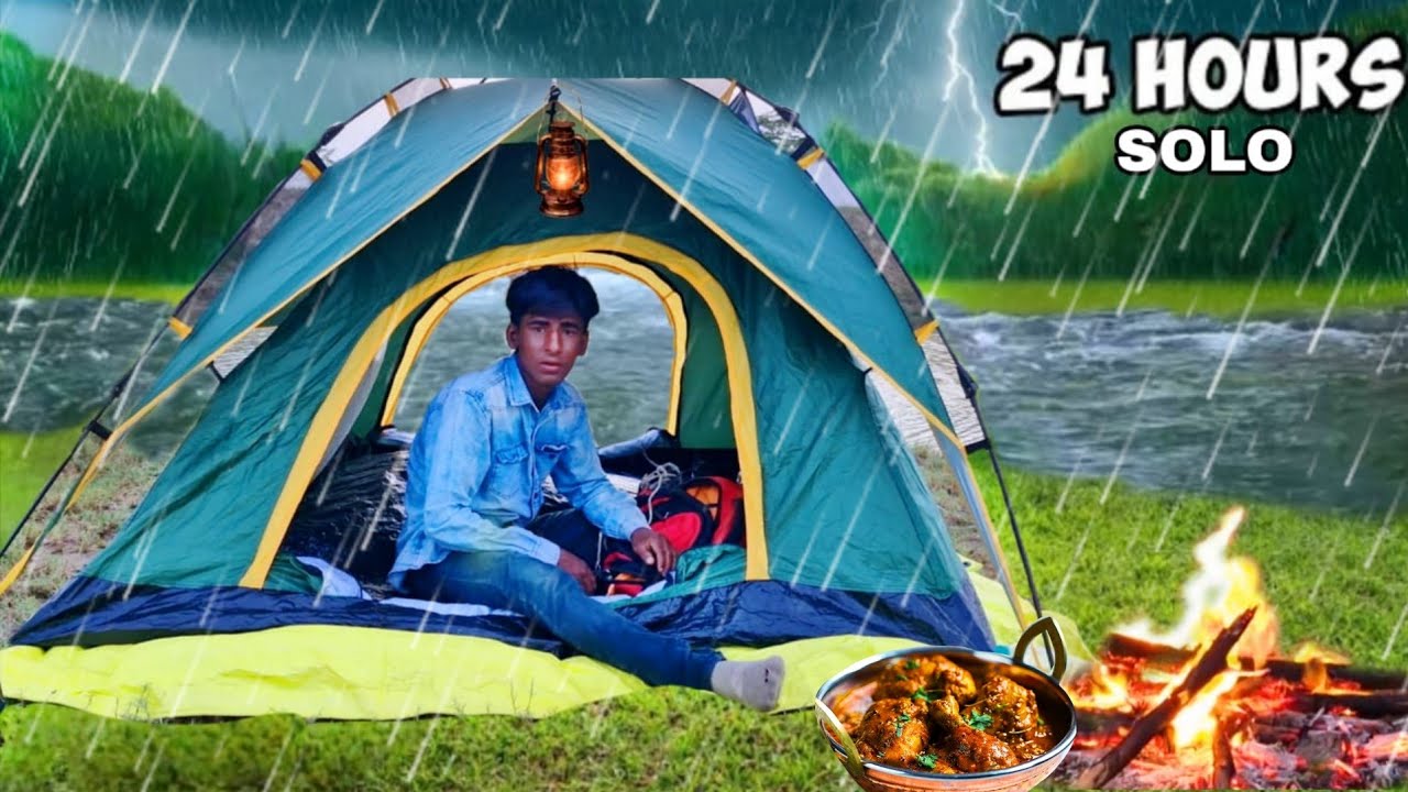 Monsoon solo camping in forest | relaxing nature | camping in India ...
