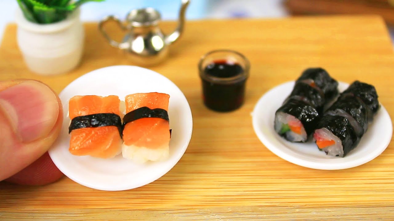 Wie man Miniatur Sushi macht ASMR Cooking Mini Food! Japanisches Rezept ...