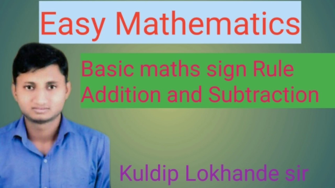 Basic maths sign Rule Addition and Subtraction in marathi - YouTube
