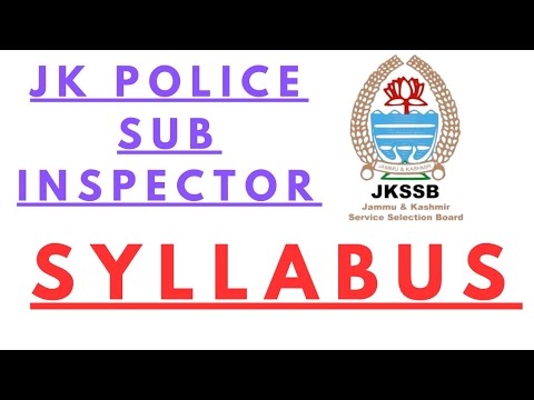 JKSSB JK POLICE SUB INSPECTOR SI SYLLABUS - YouTube