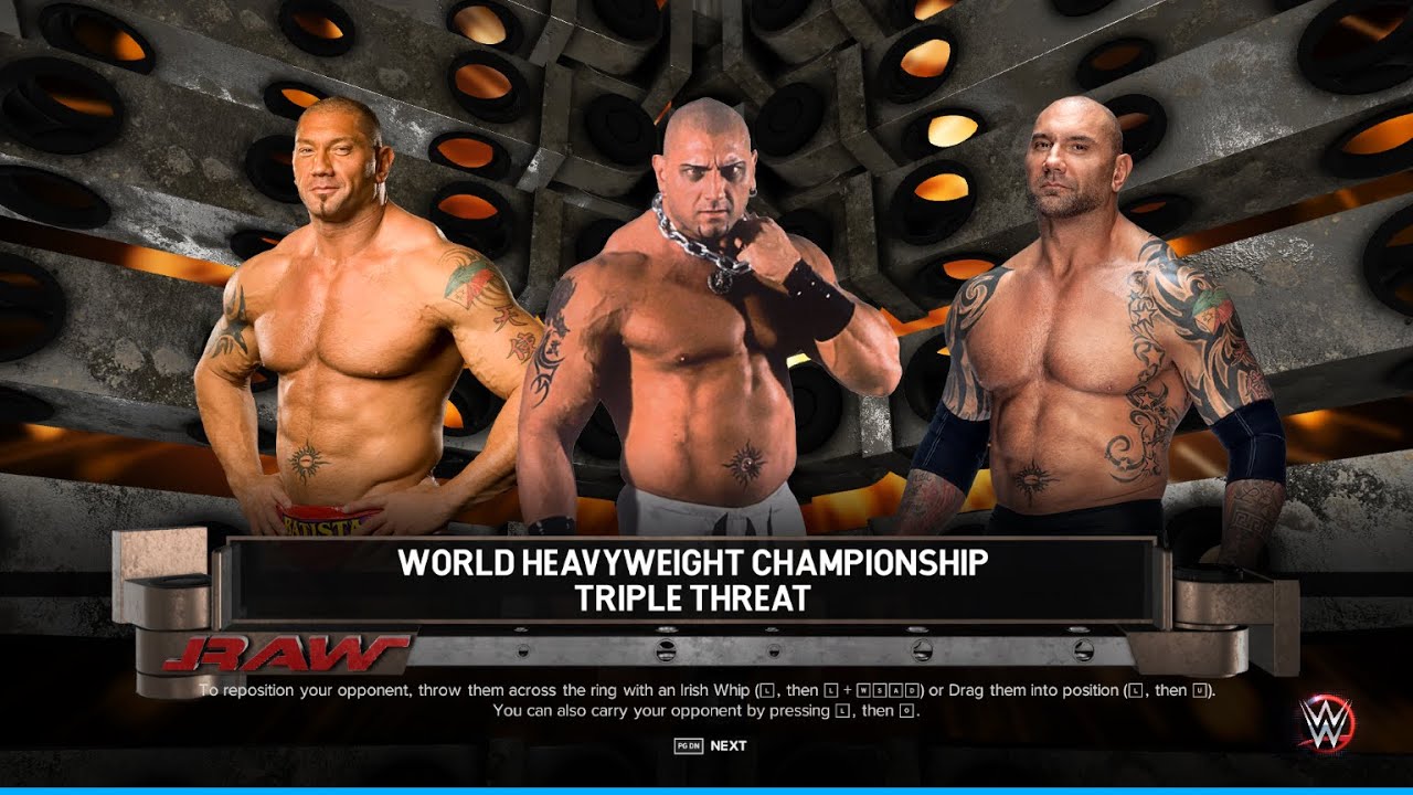 WWE 2k23 | Batista vs Batista 08 vs Leviathan - YouTube