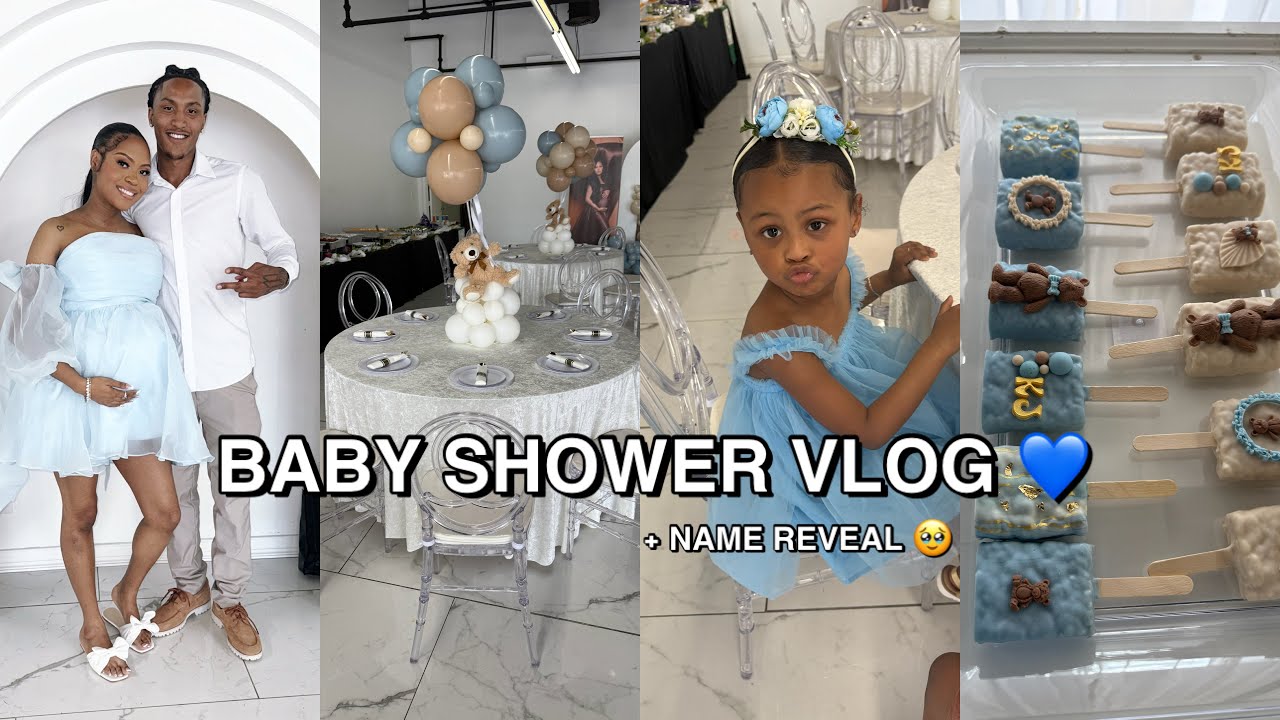 GRWM / BABY SHOWER VLOG + NAME REVEAL 👀 - YouTube