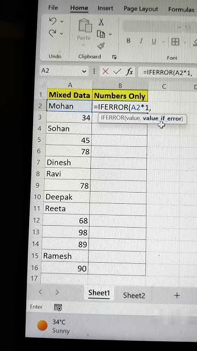 Excel Tricks ‼️ Separate Numbers Only From Mixed Data😍 | Excel For Freshers😎 #viral #excel # ...