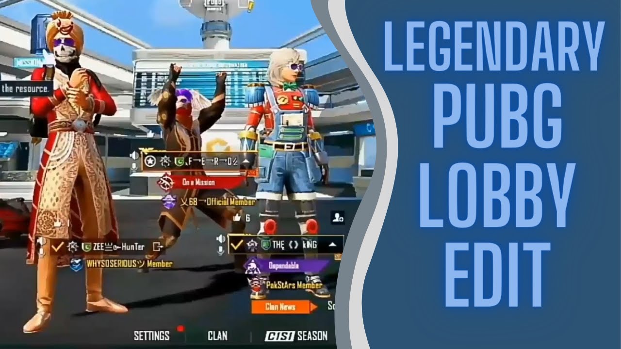 Legendary PUBG lobby edit | ZEE Hunter - YouTube