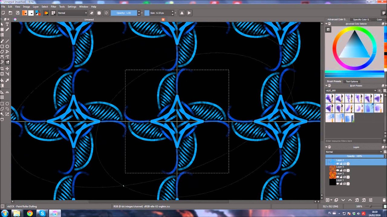 Making a pattern in krita using assistant tool - YouTube