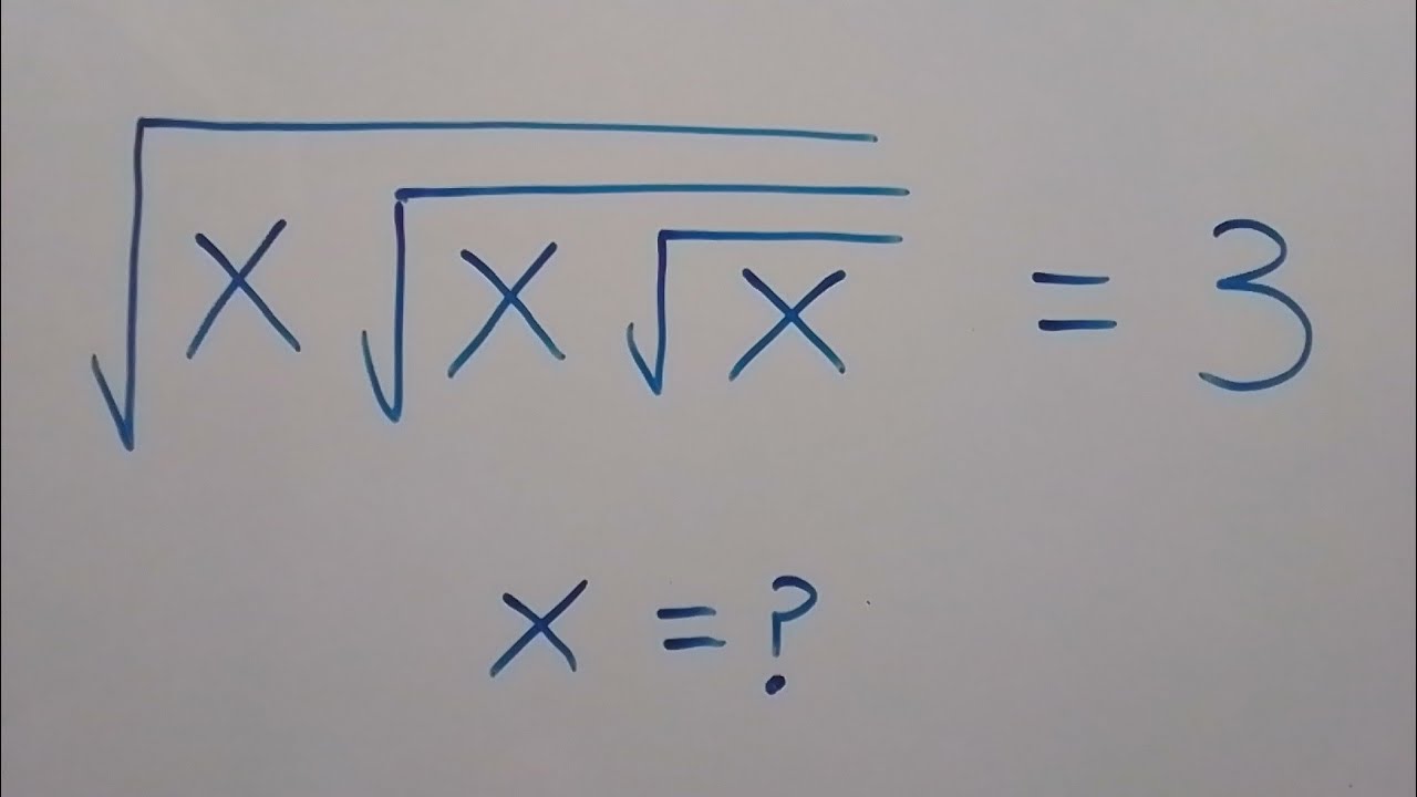 Nice Square Root Math Simplification | How to solve for X ? - YouTube