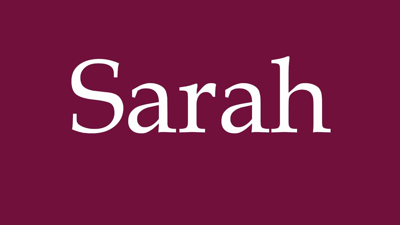 How to Pronounce ''Sarah'' Correctly in German - YouTube