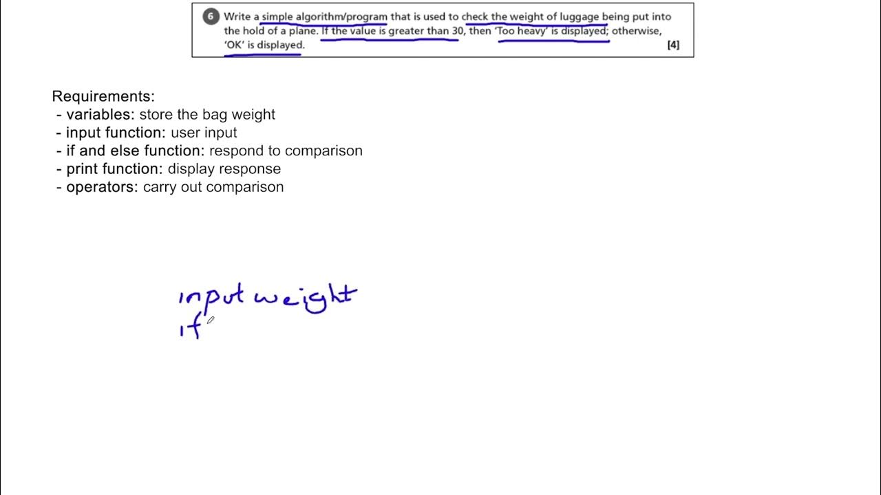 Algorithms and Computational Logic: Algorithms - OCR GCSE Computer Science - YouTube