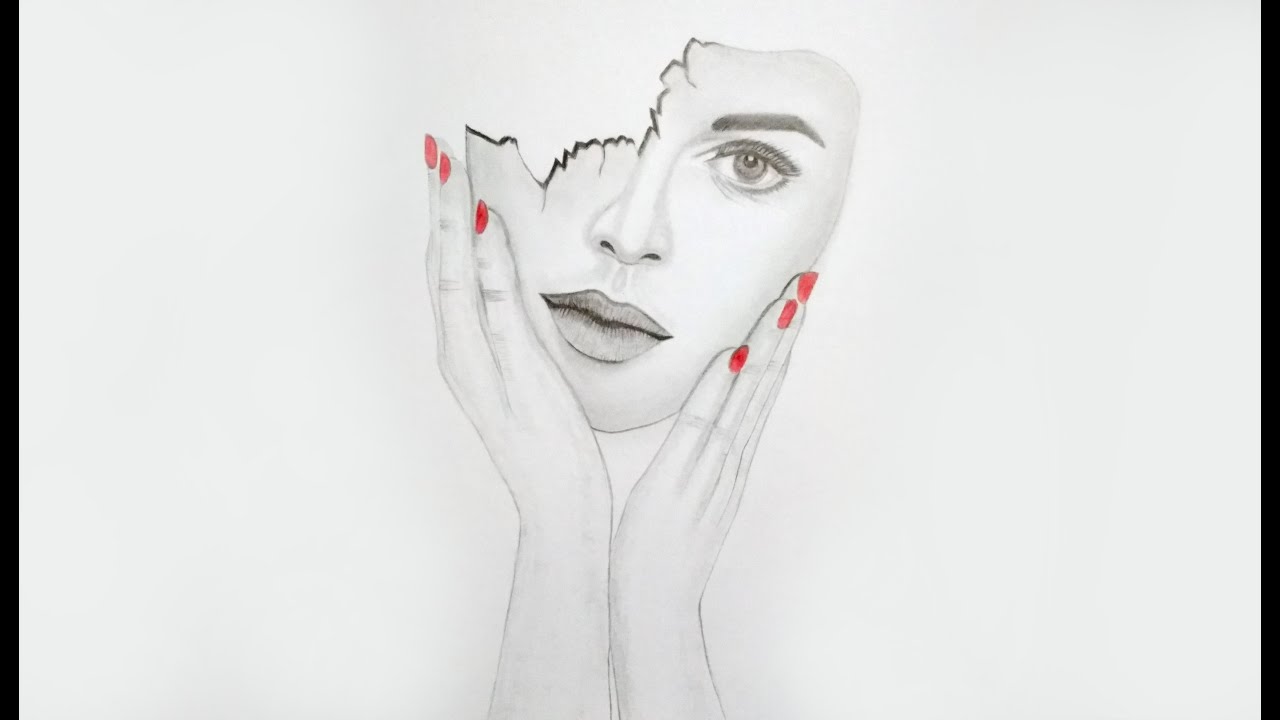 Realistic Creativity Girl Drawing / Pencil Sketch / Art video - YouTube