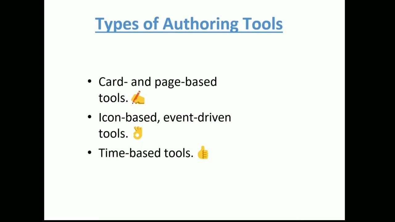 All types of authoring tools Card or Page based, Icon based or event ...