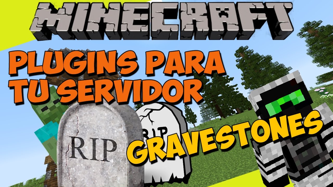PLUGINS para tu SERVIDOR de Minecraft - GRAVESTONES (Deja una Tumba al Morir!) - YouTube