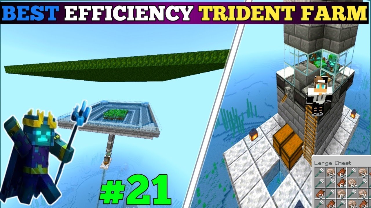 One Of The Best Trident Farm in Minecraft | Biggest Trident Farm In ...