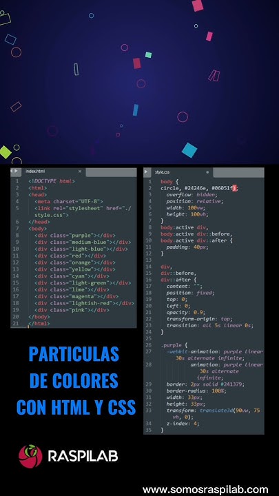 #shorts Partículas de colores con CSS. Código Fuente aquí: https://acortar.link/qpINy6 - YouTube