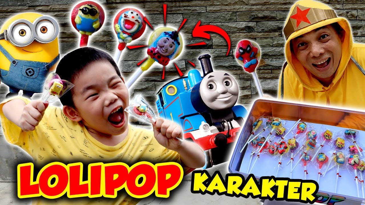 JUALAN PERMEN LOLIPOP KARAKTER PAKE KACAMATA AJAIB !! MINION OLAF ...