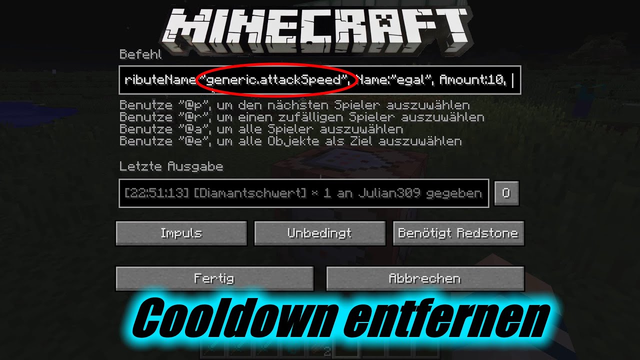 Minecraft 1.9/1.10+ Cooldown ENTFERNEN || Tutorial - YouTube