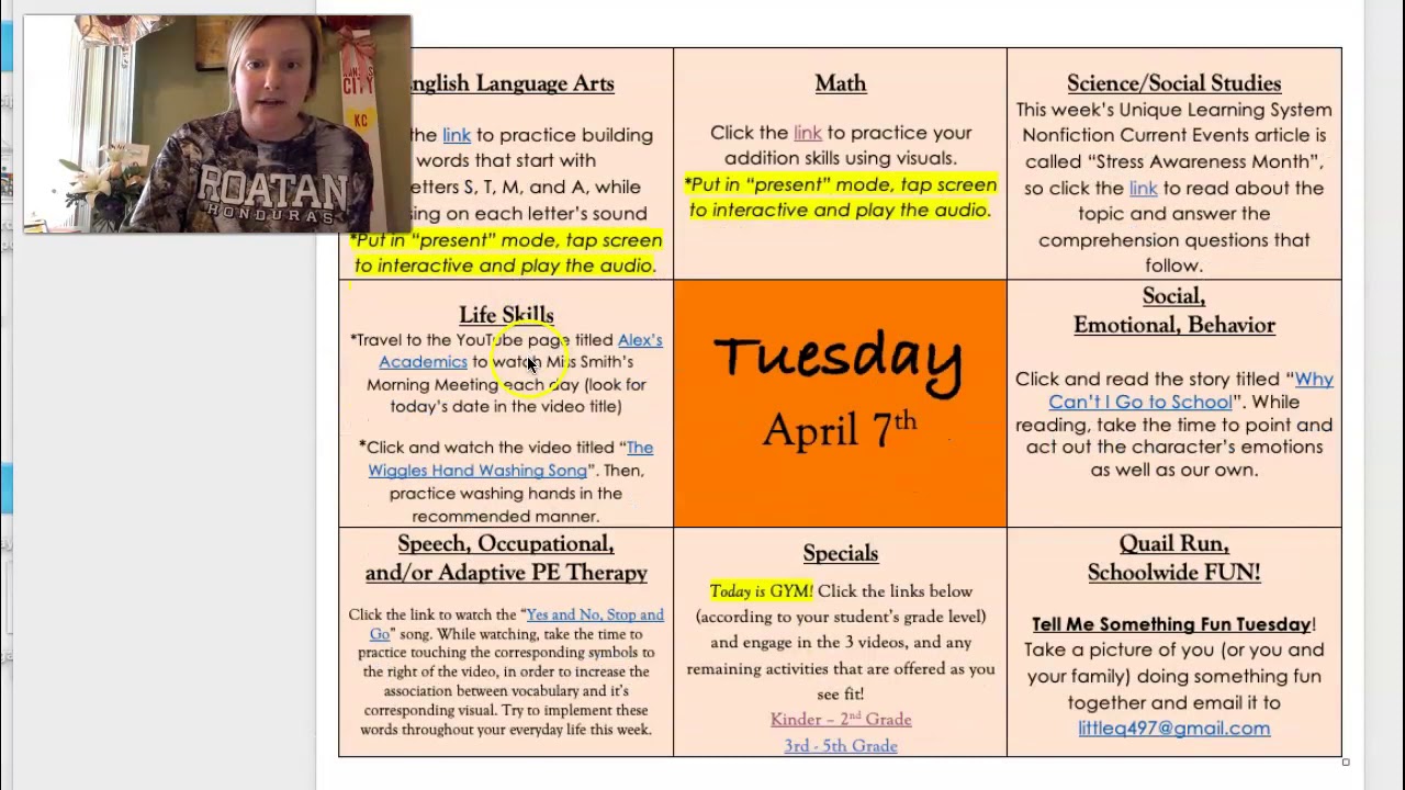 April 6th Choice Board - Family Directions - YouTube