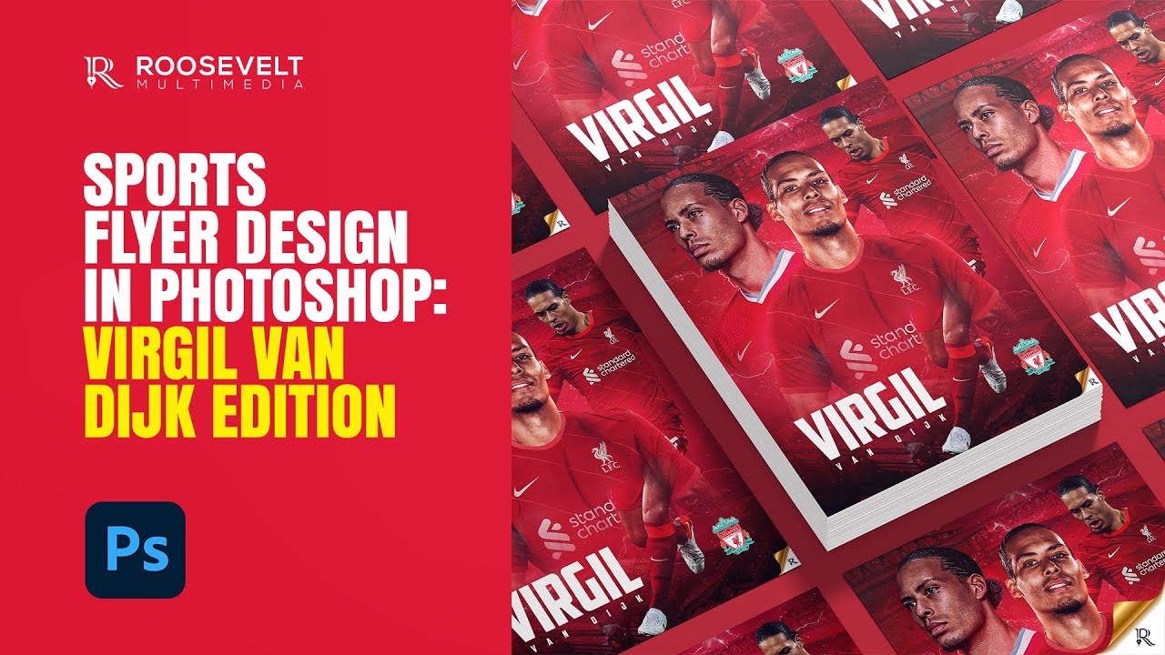 Designing a Sports Flyer in Photoshop: Virgil Van Dijk Edition - YouTube
