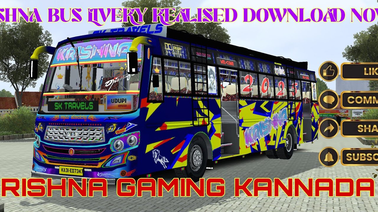 KRISHNA BUS LIVERY REALISED,🚌 DOWNLOAD NOW🚍🧡🤍💚 NEELA BUS MOD - YouTube