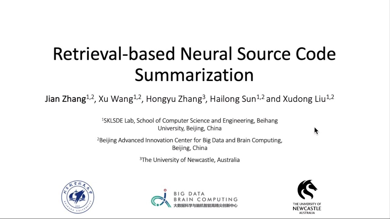 Retrieval Based Neural Source Code Summarization Youtube