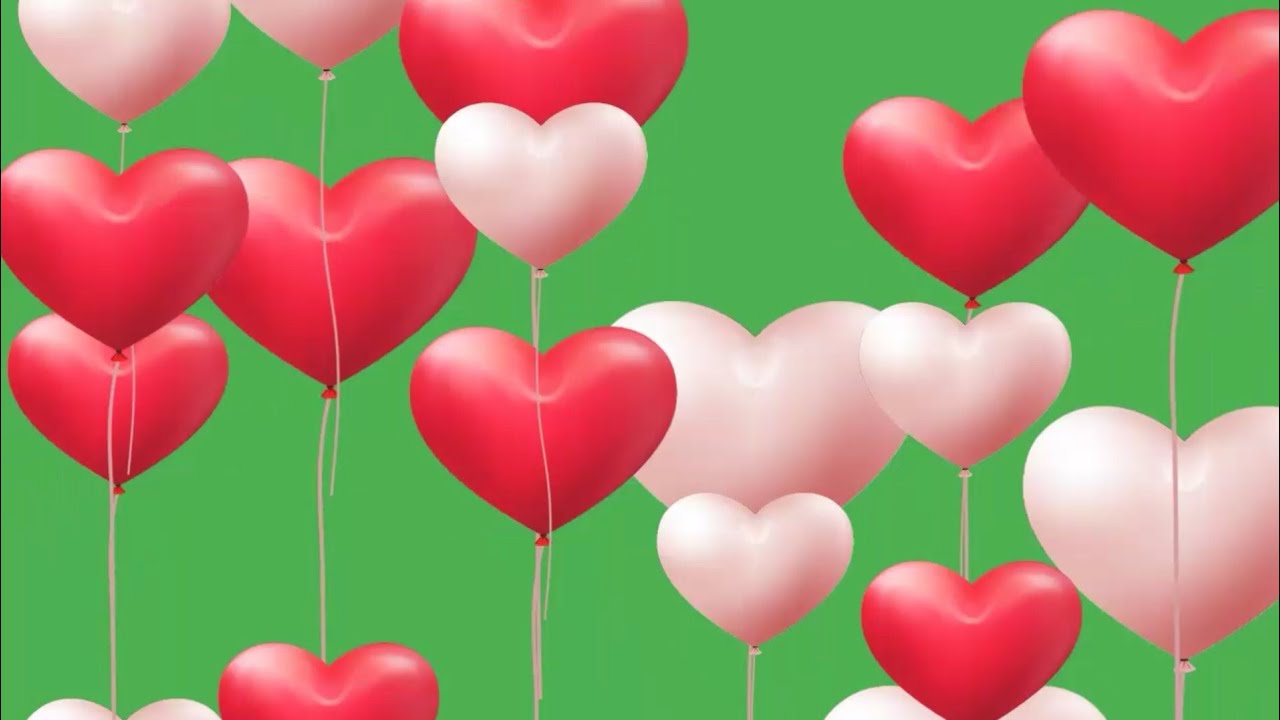 Green screen hearts transition effects - YouTube