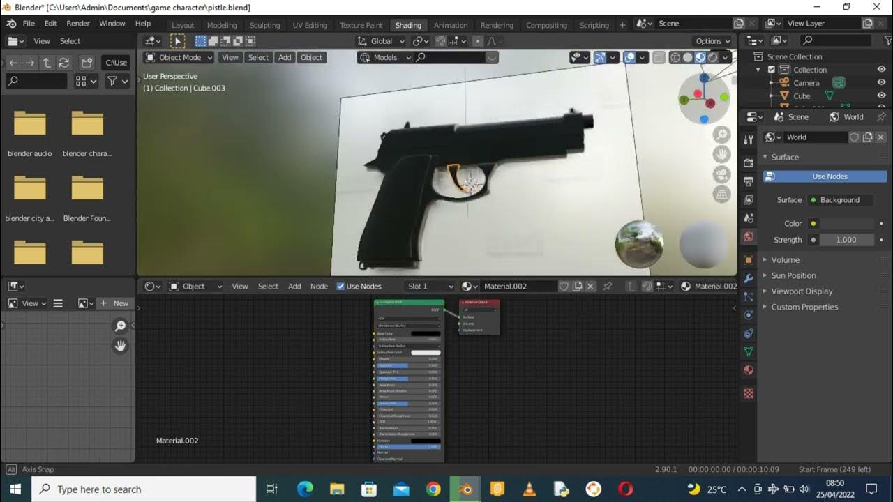 How to make a pistol in blender (part 2) - YouTube