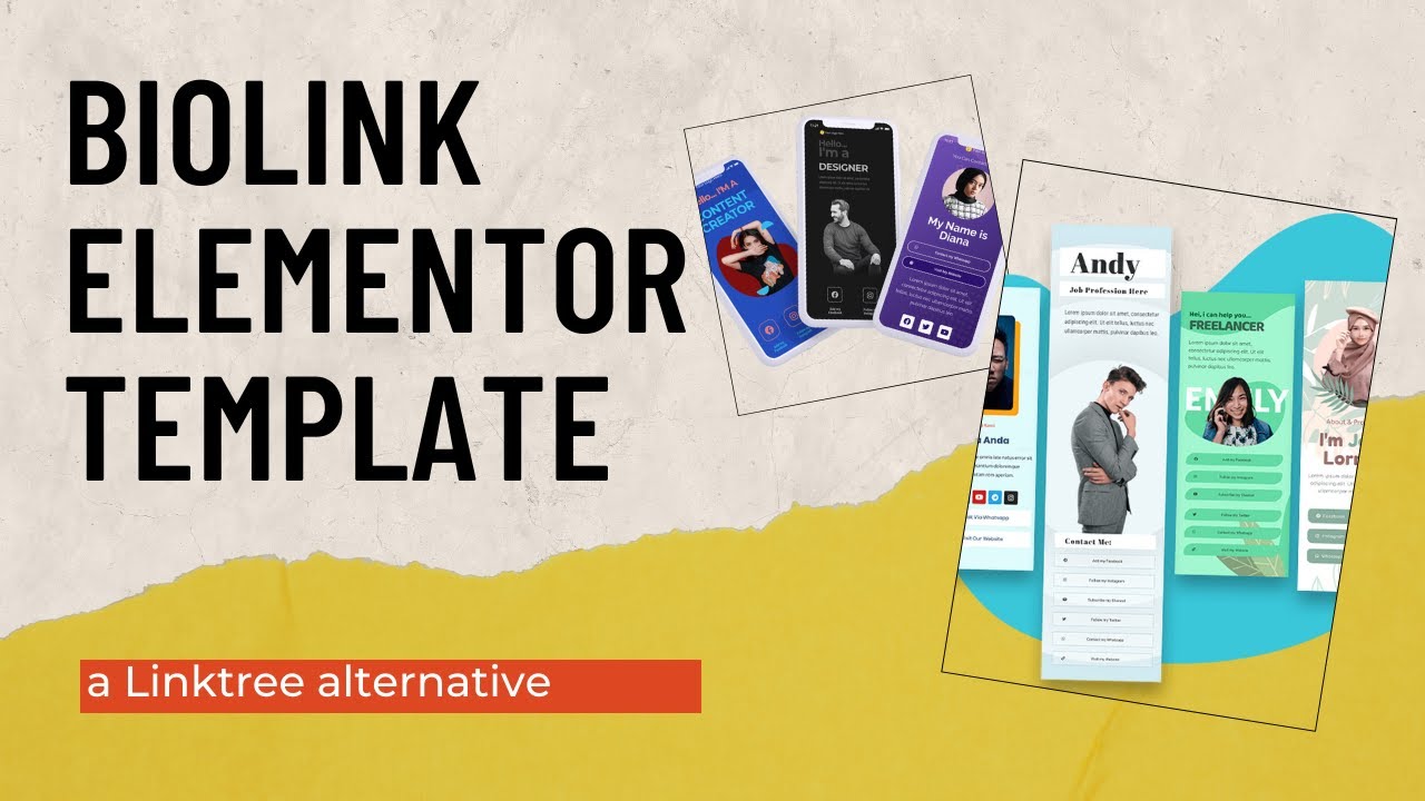 BIOLINK ELEMENTOR TEMPLATE | LINKTREE ALTERNATIVE - YouTube