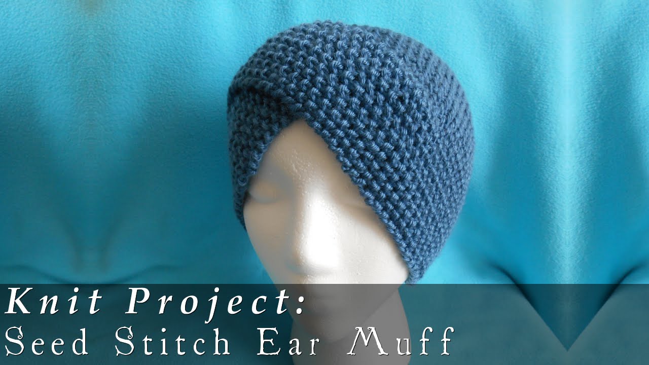 Seed Stitch Ear Muff { Knit } - YouTube