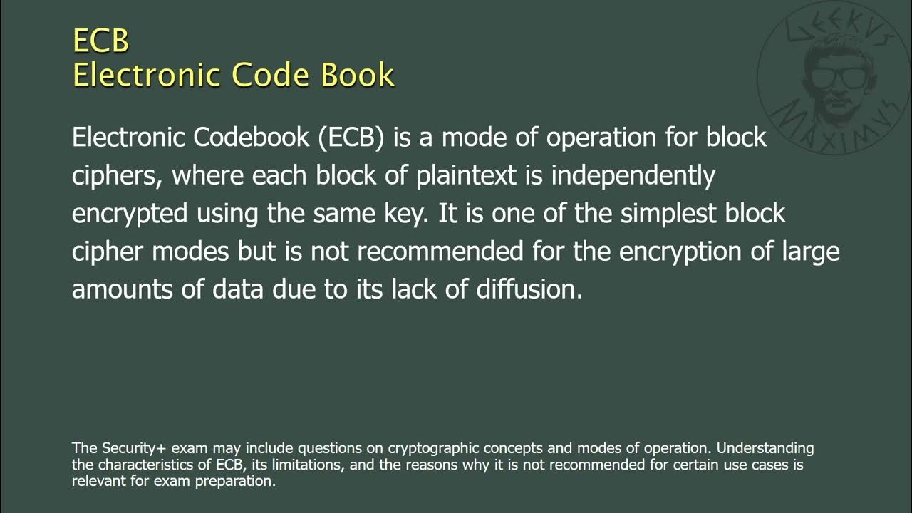 ECB - Electronic Code Book - YouTube