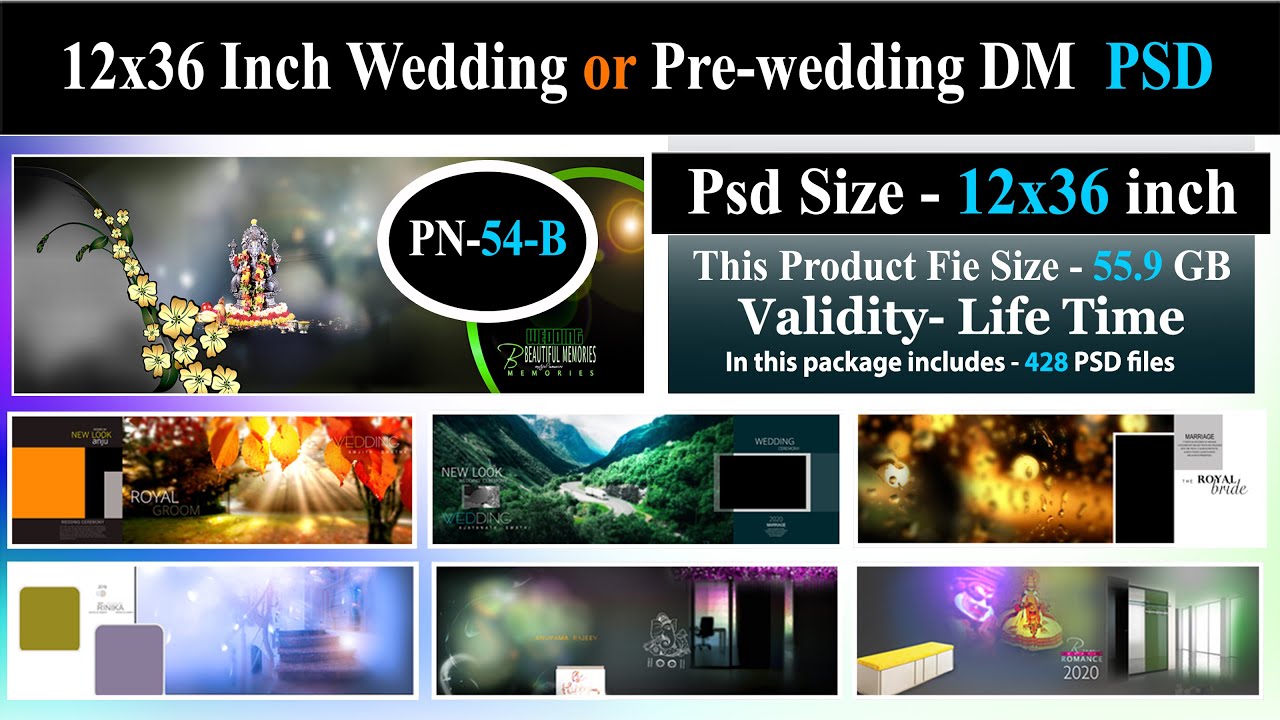 12x36 wedding or pre-wedding | super | DM | album design | psd | ( PN ...