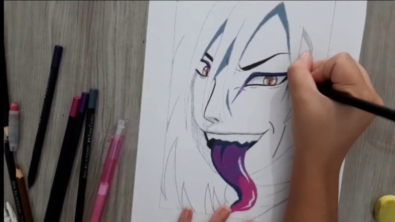 Speed drawing----orochimaru----naruto - YouTube
