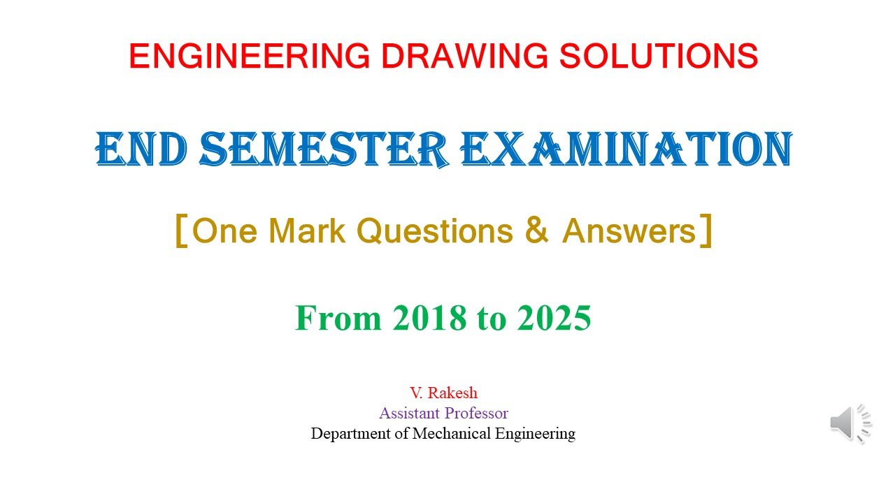 KITSW Engineering Drawing One mark Questions with Answers for End ...