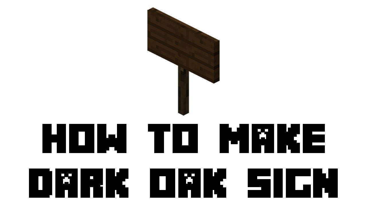 Minecraft Survival: How to Make Dark Oak Sign - YouTube