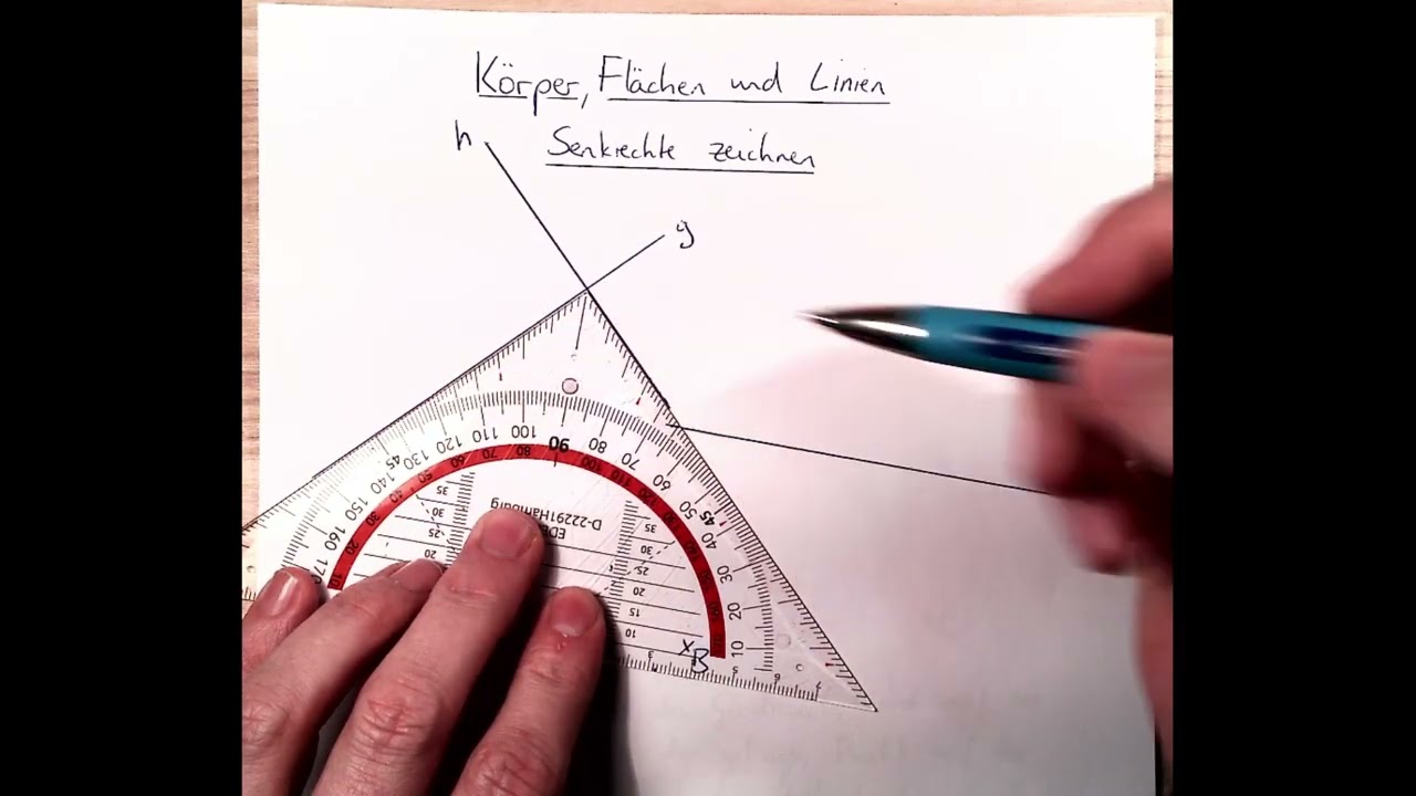 Klasse 5 - Körper, Flächen und Linien - Senkrechte zeichnen, Senkrechte ...