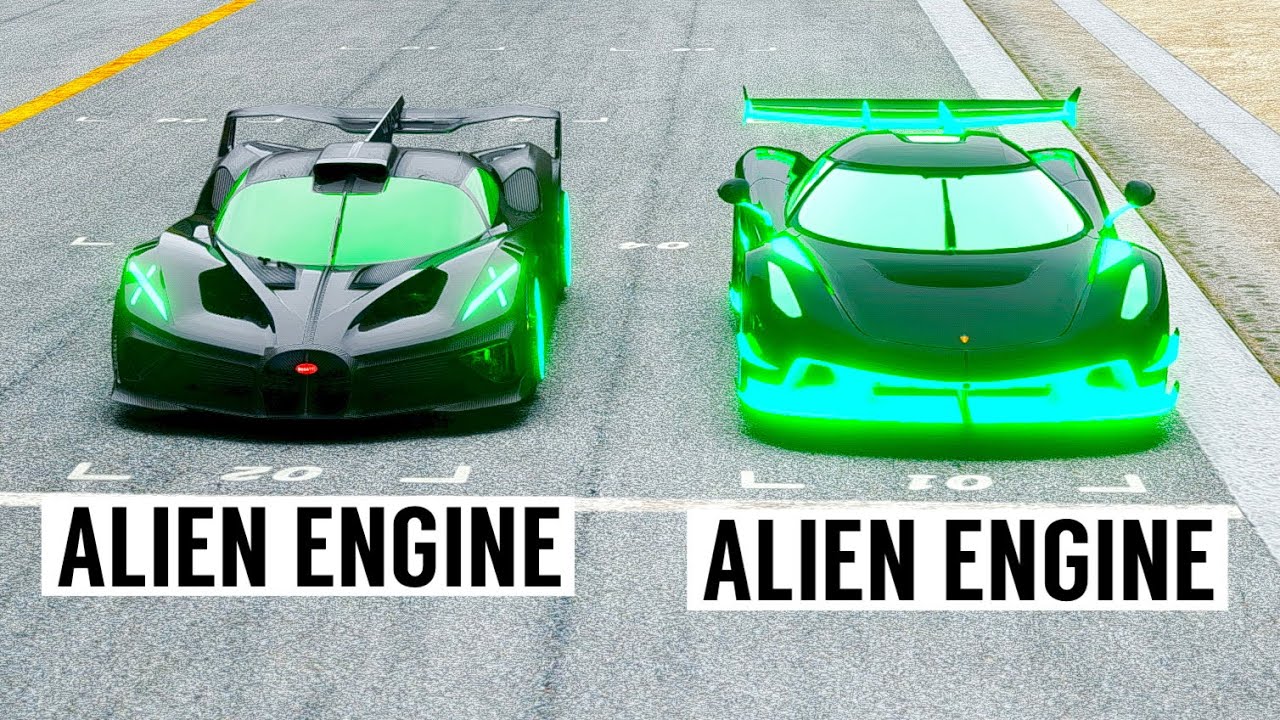 Koenigsegg Jesko Alien Engine vs Bugatti Bolide Alien Engine 2.0 at ...