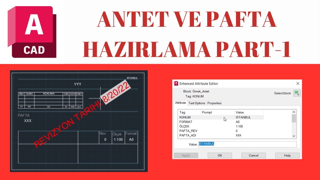Autocad Parametrik Antet ve Pafta Nasıl Yapılır? - Part 1 - YouTube