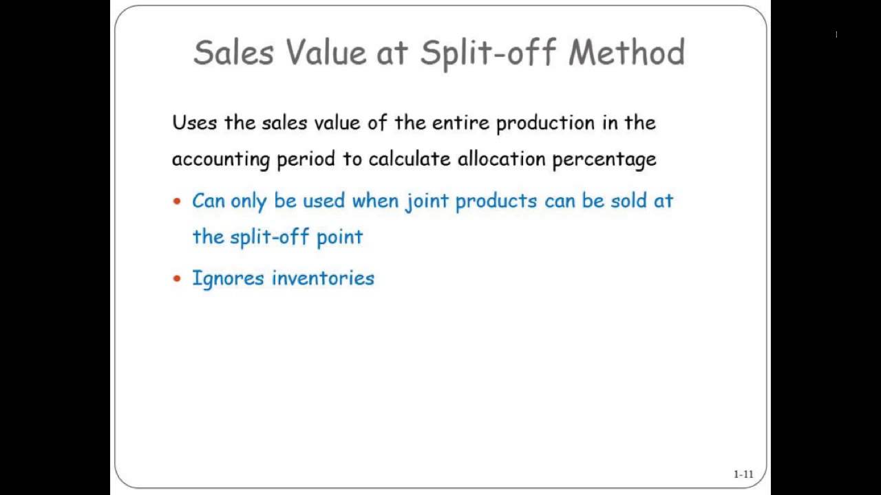 Sales Value At Split off Method YouTube Sales Value At Split off Method YouTube