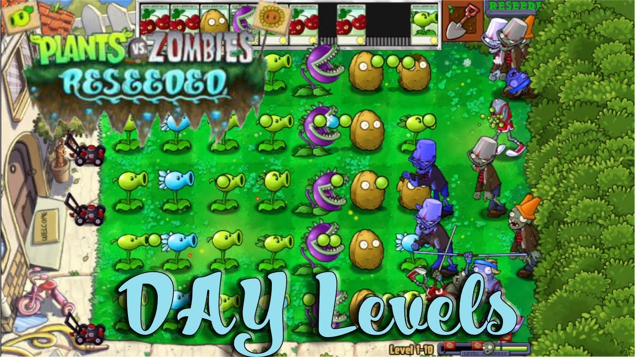 PvZ Reseeded Day Levels Gameplay - YouTube