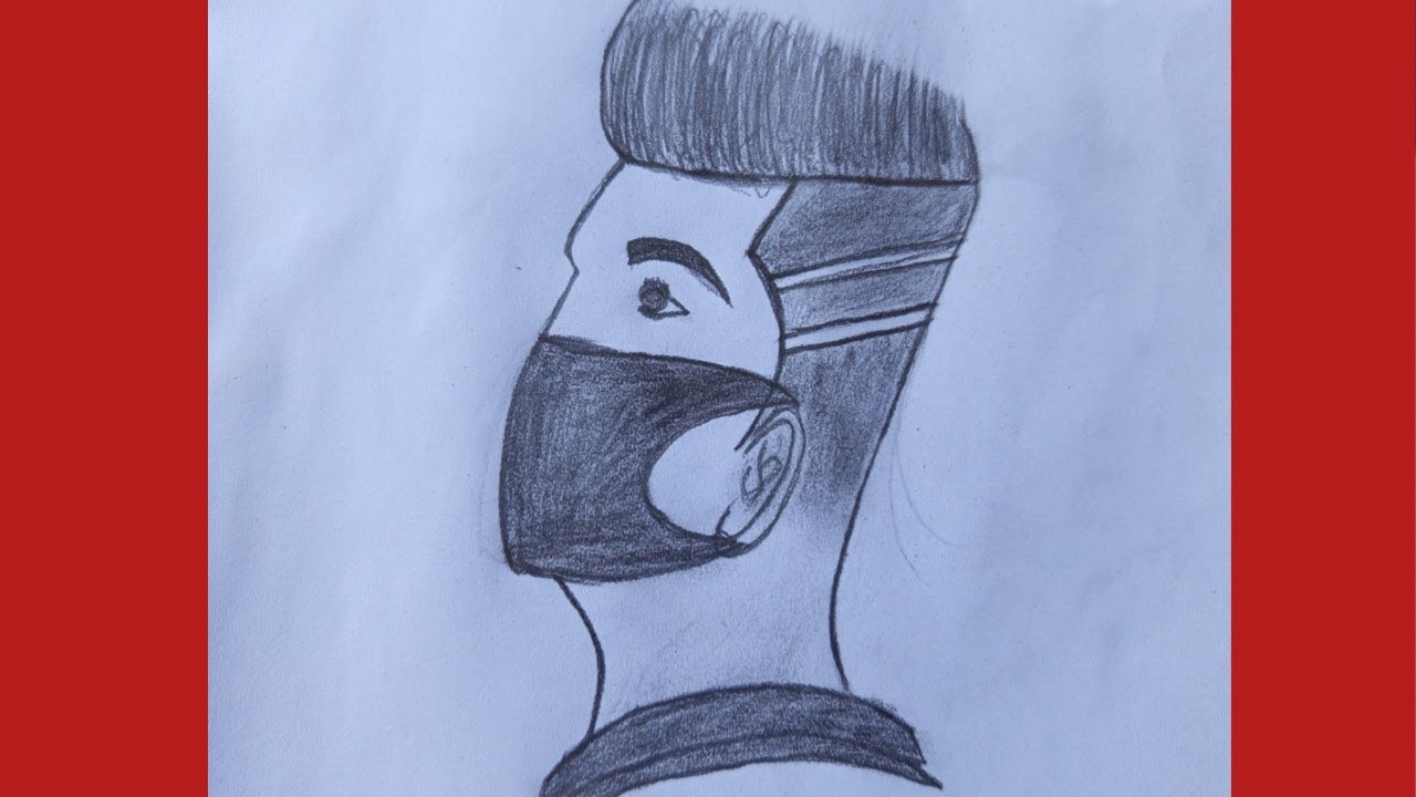 Beautiful boy with mask drawing || Pencil sketch for beginners || Easy ...