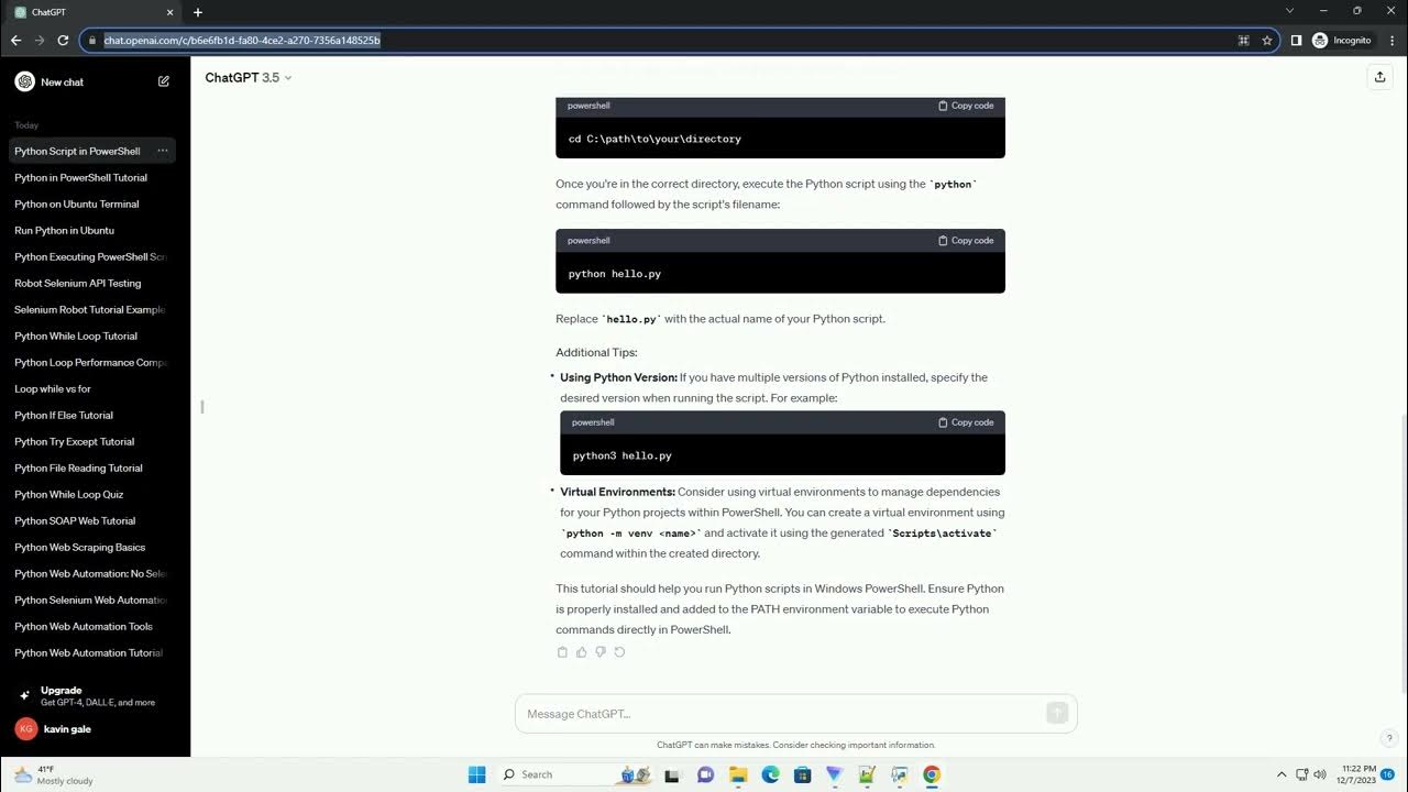 Run Python Script In Windows Powershell Youtube