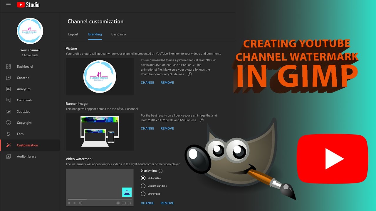 Create YouTube Channel Watermark with GIMP - YouTube