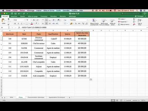 Informatique de gestion S4 Excel Fonctions SI et SI imbriqué Pr Khalid ...