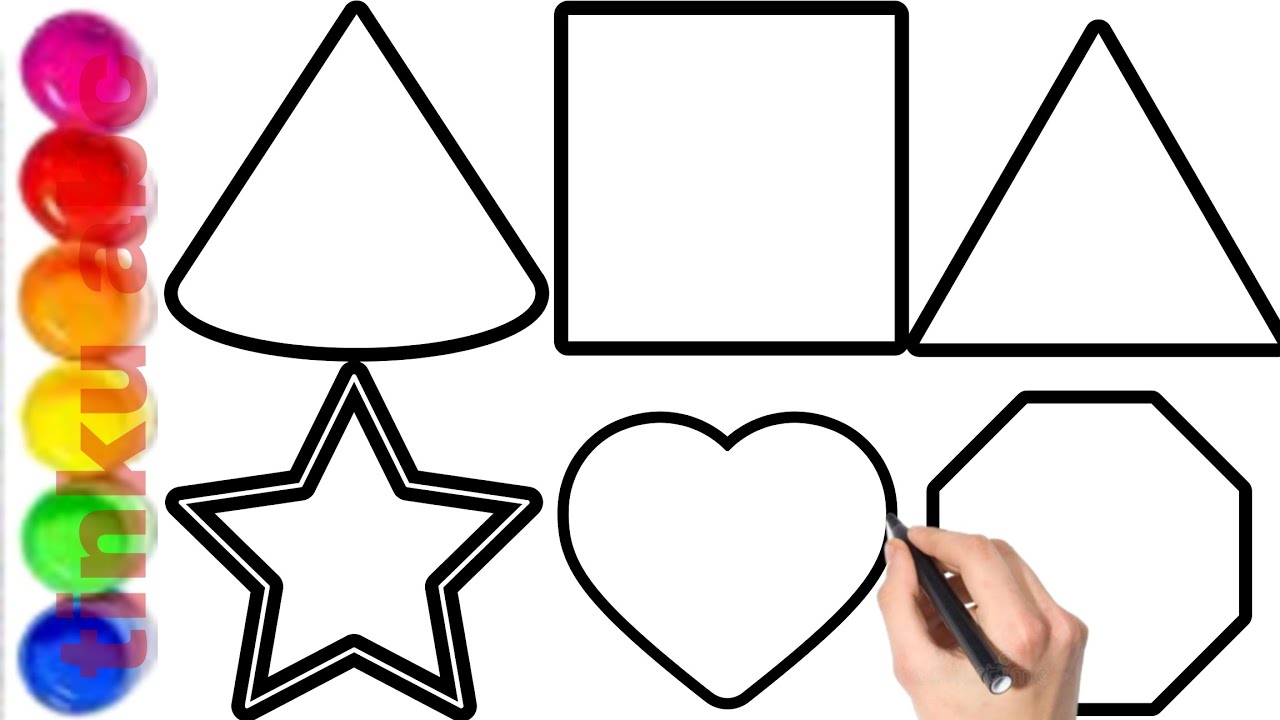 Learn shapes, 2D shape drawing for kids | colors name for toddlers ...