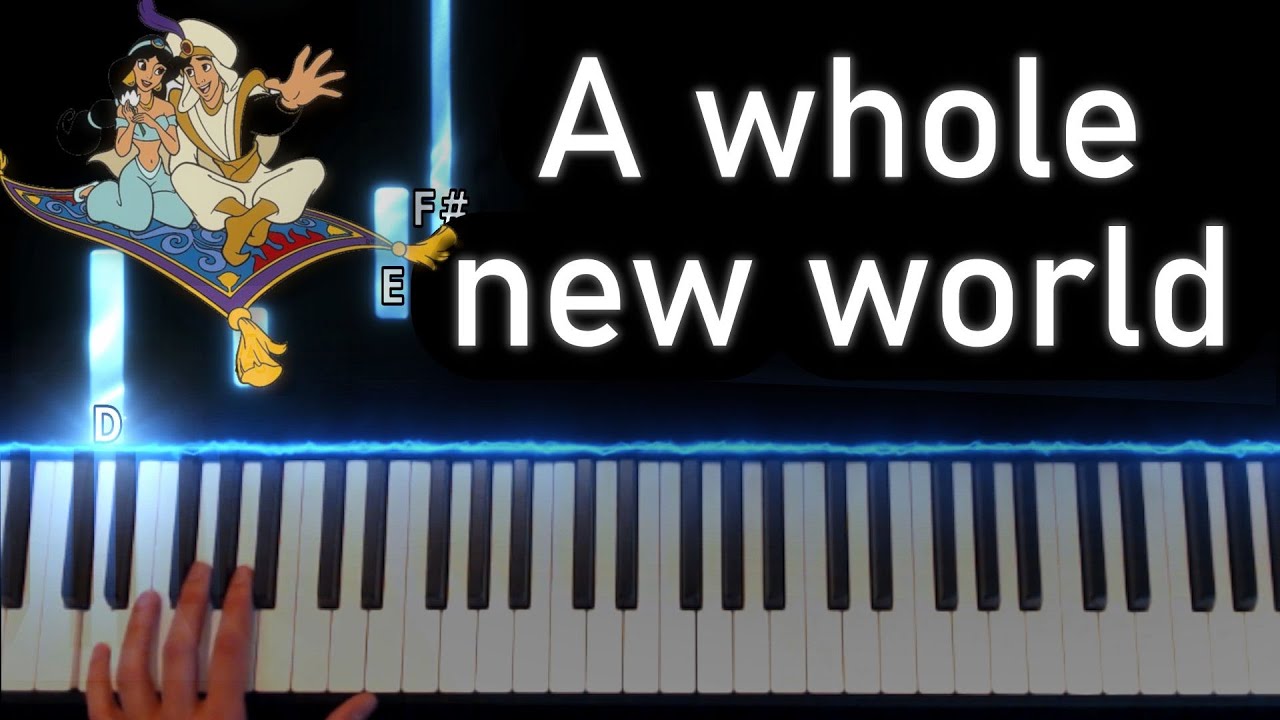 A Whole New World Piano Intermediate Tutorial - YouTube