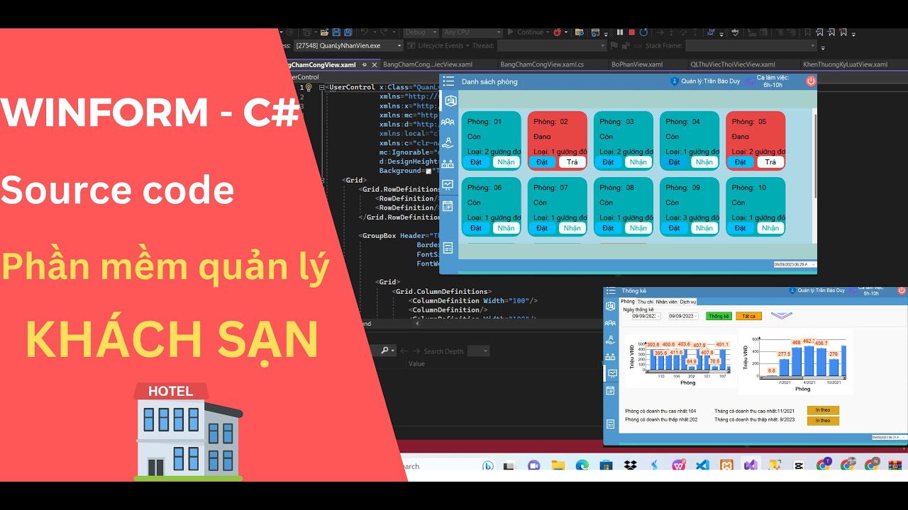 Windows form c# | Phần mềm quản lý khách sạn (đầy đủ chức năng) - YouTube
