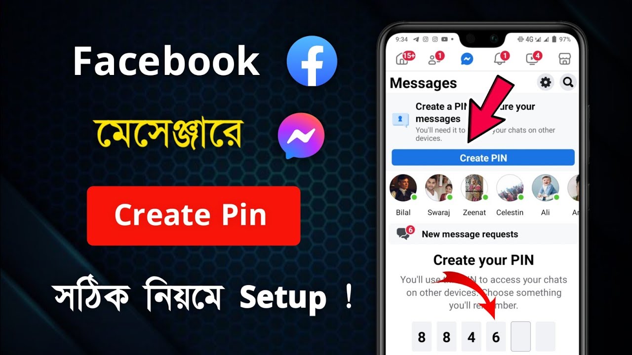How to create pin on facebook messenger 2024 | ফেসবুকের নতুন আপডেট ...