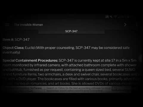 SCP-347 "The Invisible Woman" (Object Class: Euclid) |Sensory SCP| - YouTube