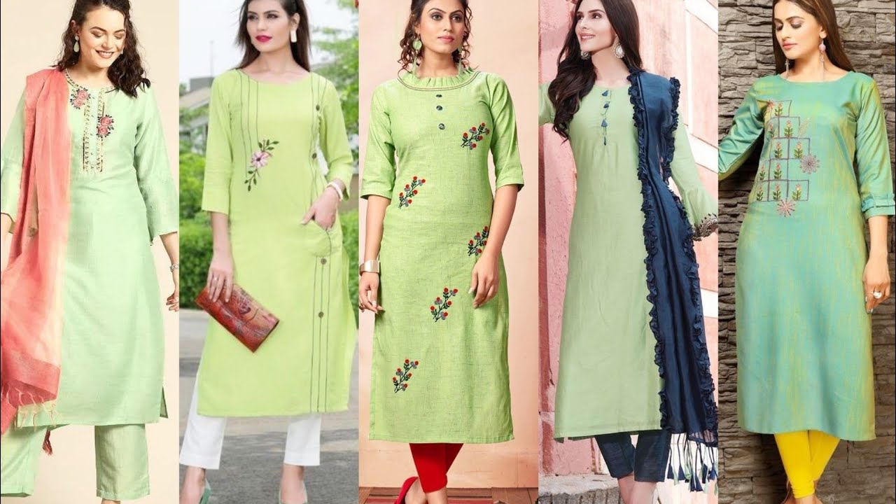 PistaGreen Kurti Designs/Kurti Combination Suits#Pista Green#Beautiful ...