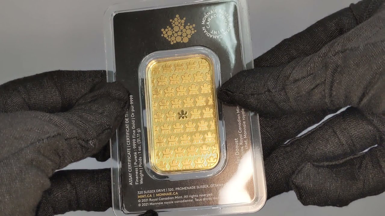 1 oz Gold Wafer Bar Royal Canadian Mint RCM by Bullion Exchanges - YouTube