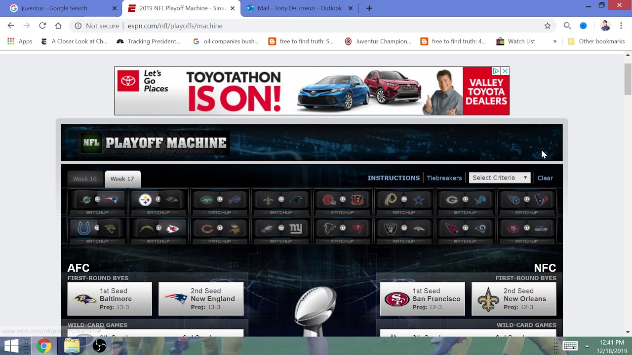 NFL Playoff Machine Week 16: Final Playoff Seeding, Patriots-Saints ...